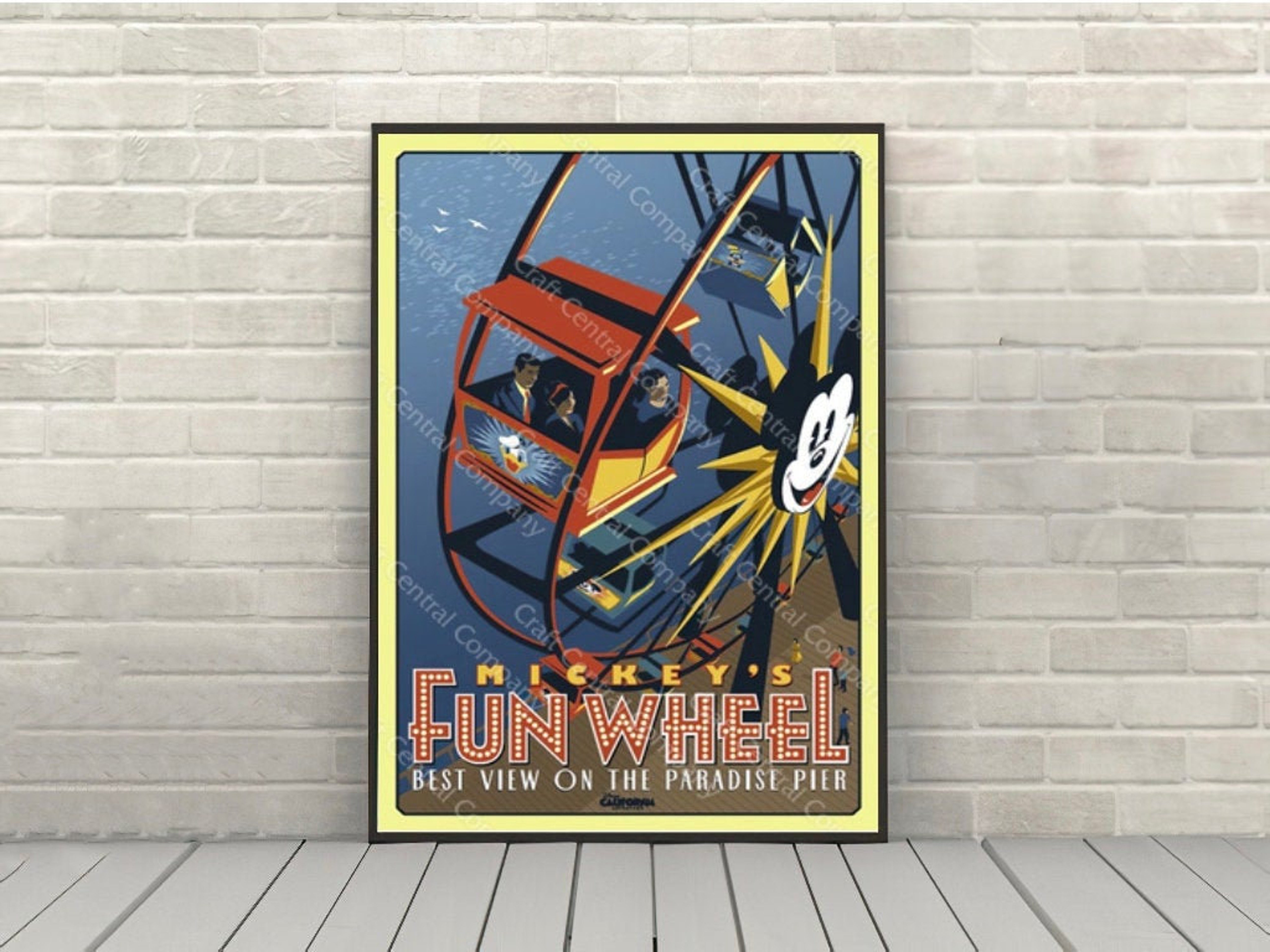 POSTER Mickeys Fun Wheel Poster Disneyland Poster Paradise Pier Disney ...