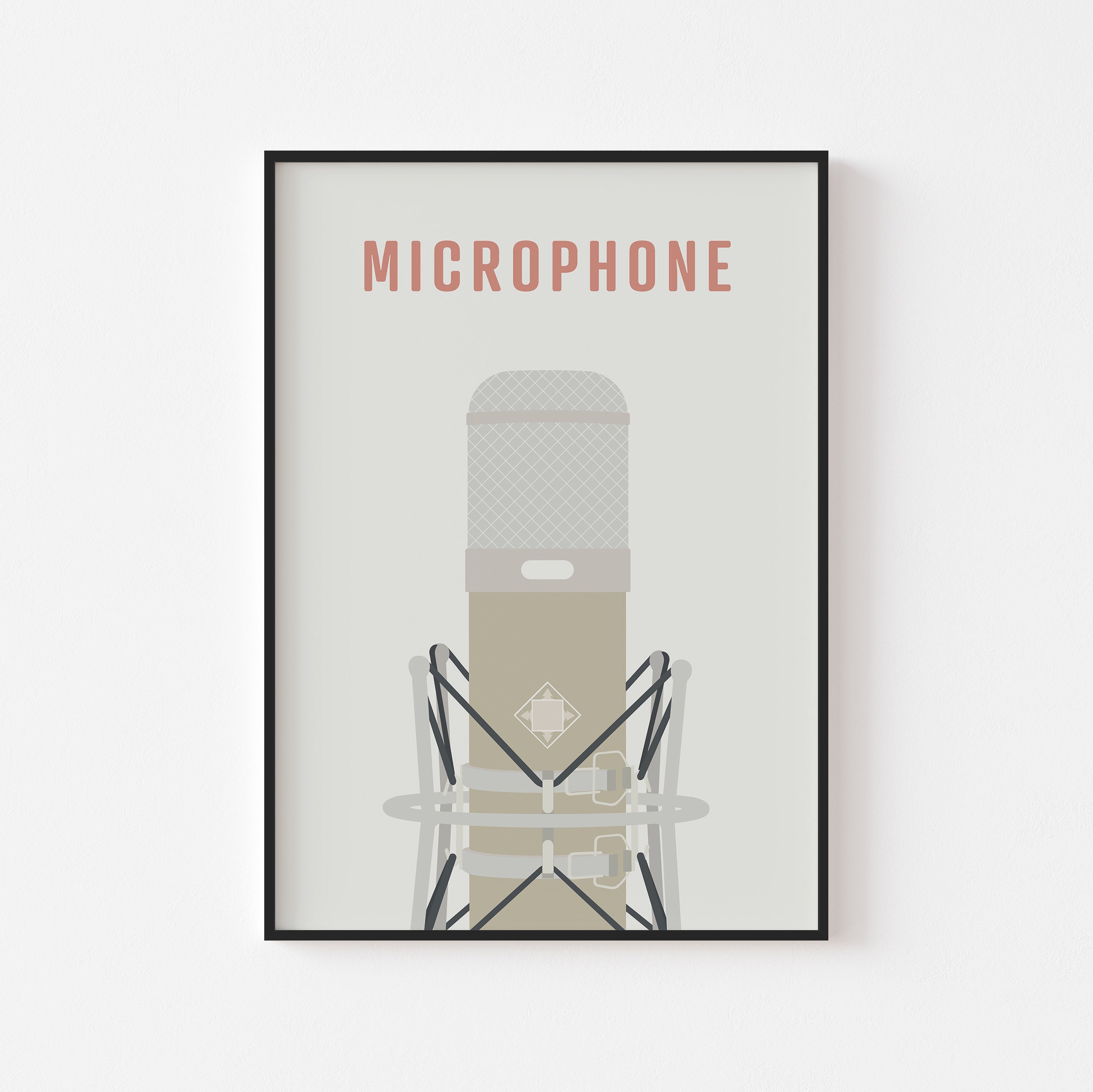 POSTER Microphone Print - Vocalist Music Poster, Condenser Vocal Mic ...
