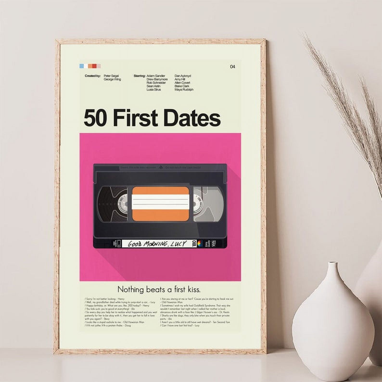 POSTER Mid Century Modern 50 First Dates Movie Poster, Retro Movie ...