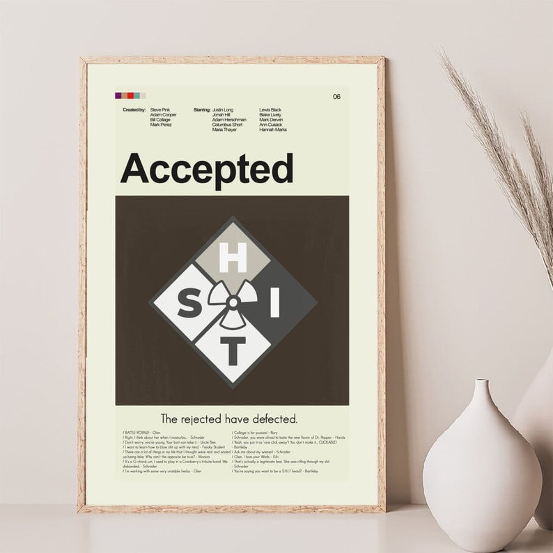 POSTER Mid Century Modern Accepted Movie Poster, Retro Movie Print, Modern Vintage Movie Posters ...