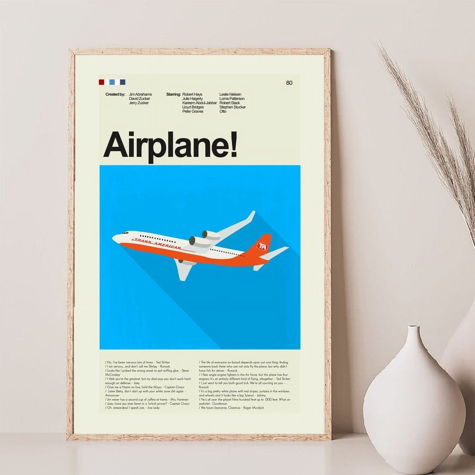 POSTER Mid Century Modern Airplane! Movie Poster, Retro Movie Print ...