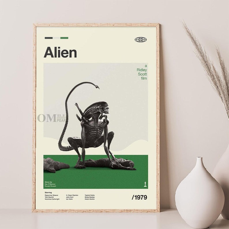 POSTER Mid Century Modern Alien Posters, Retro Movie Print, Modern ...