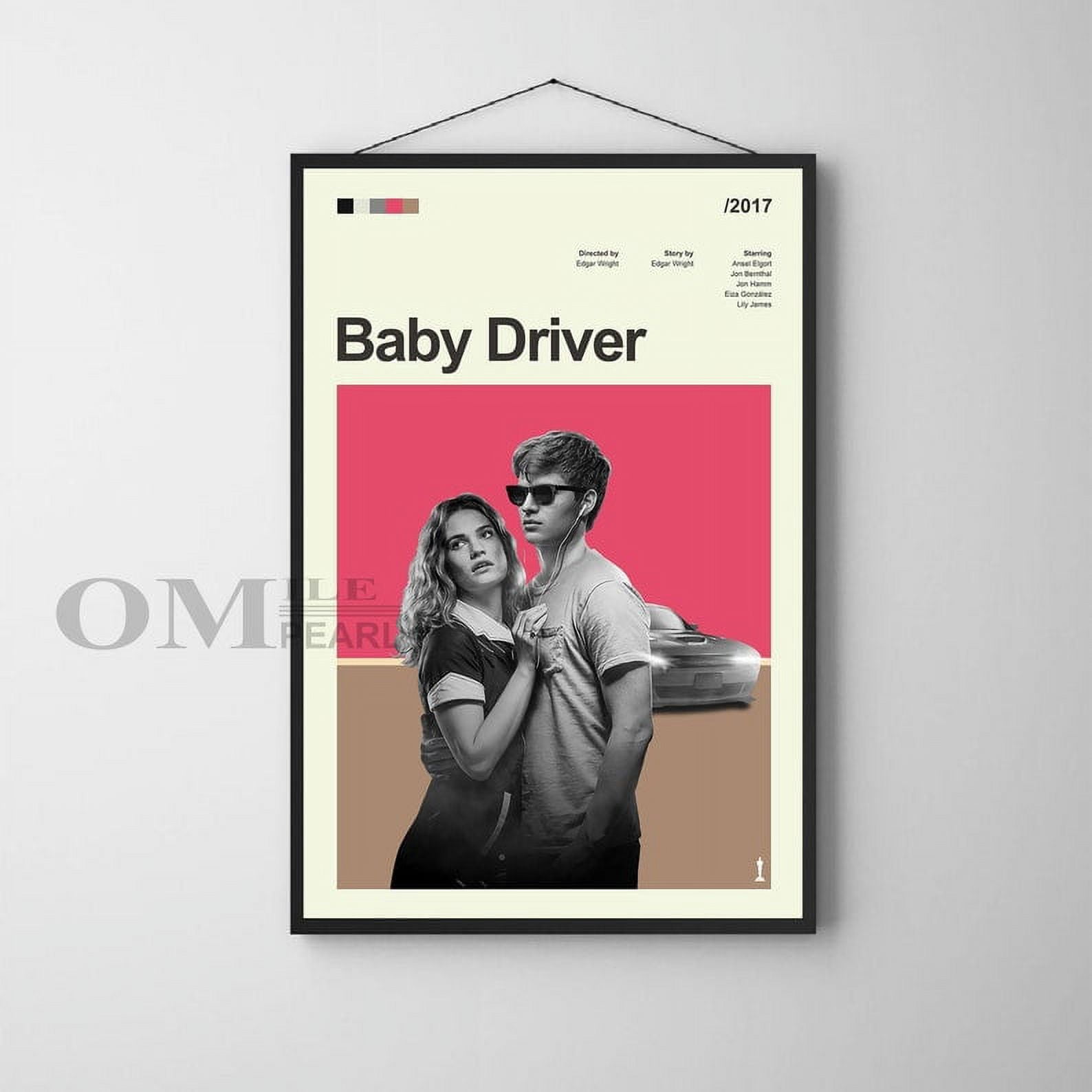 POSTER Mid Century Modern Baby Driver Movie Poster, Retro Movie Print ...