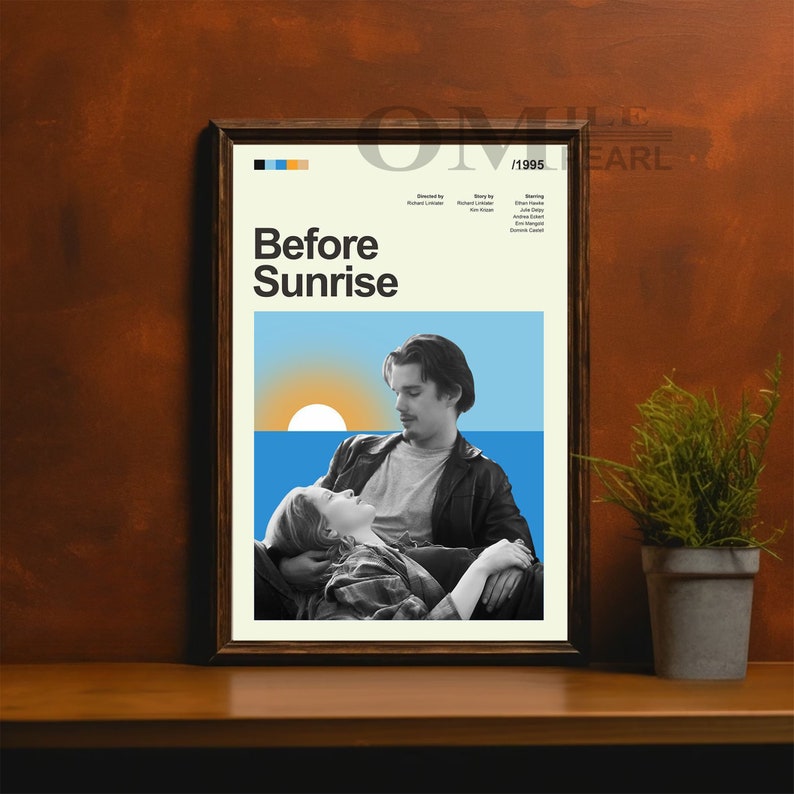 POSTER Mid Century Modern Before Sunrise Movie Poster, Retro Movie ...