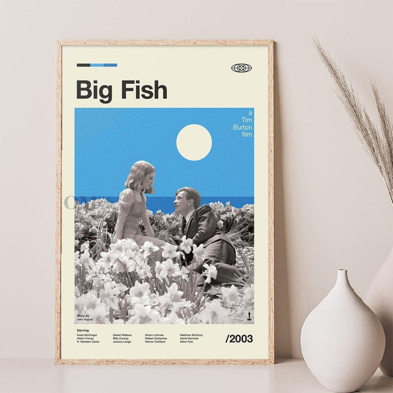 POSTER Mid Century Modern Big Fish Posters, Retro Movie Print, Modern ...