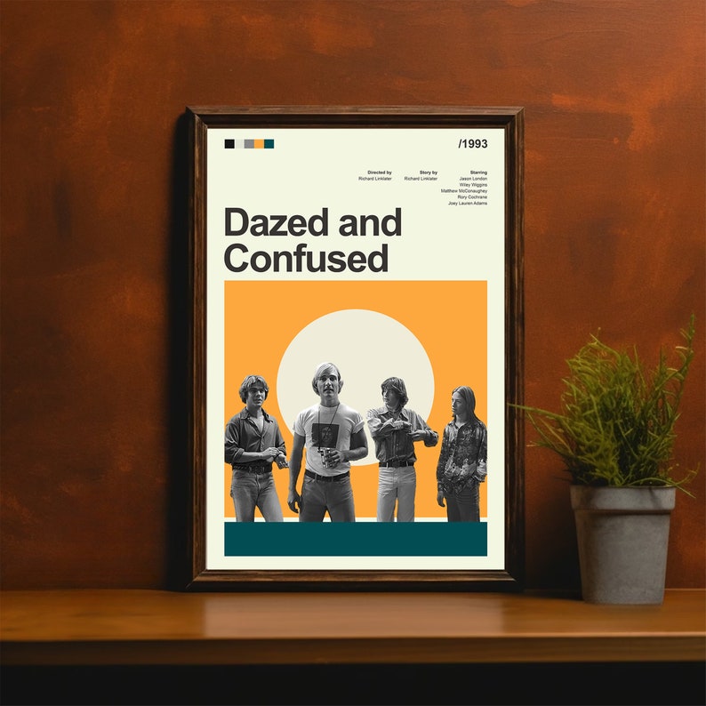 POSTER Mid Century Modern Dazed and Confused Movie Poster, Retro Movie ...