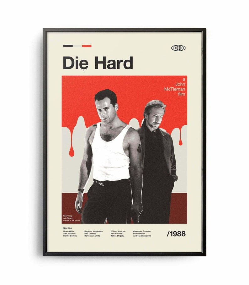 POSTER Mid Century Modern Die Hard Posters, Retro Movie Print, Modern ...