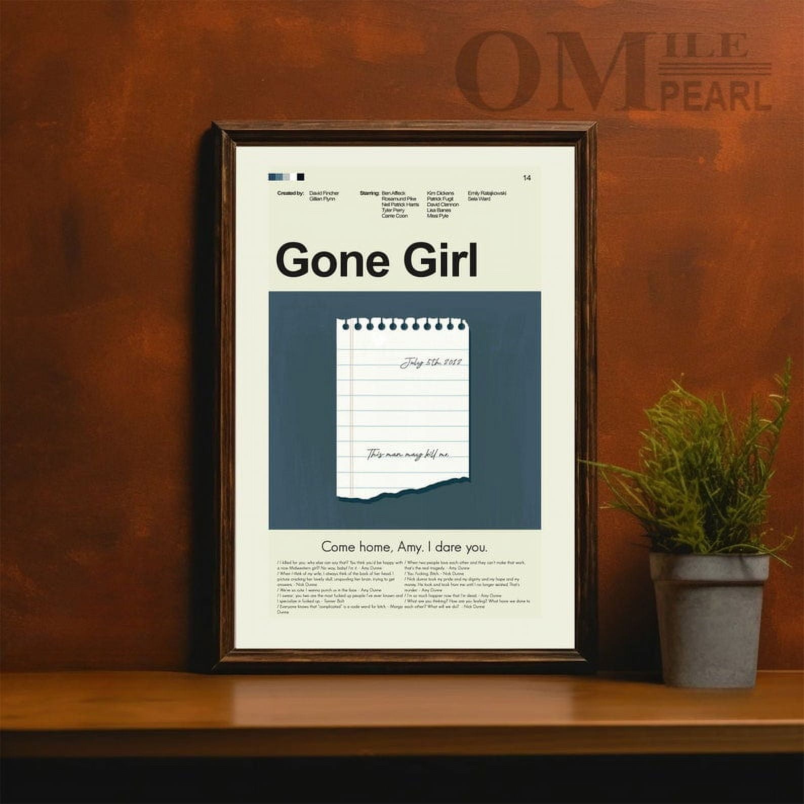 POSTER Mid Century Modern Gone Girl Movie Poster, Retro Movie Print ...