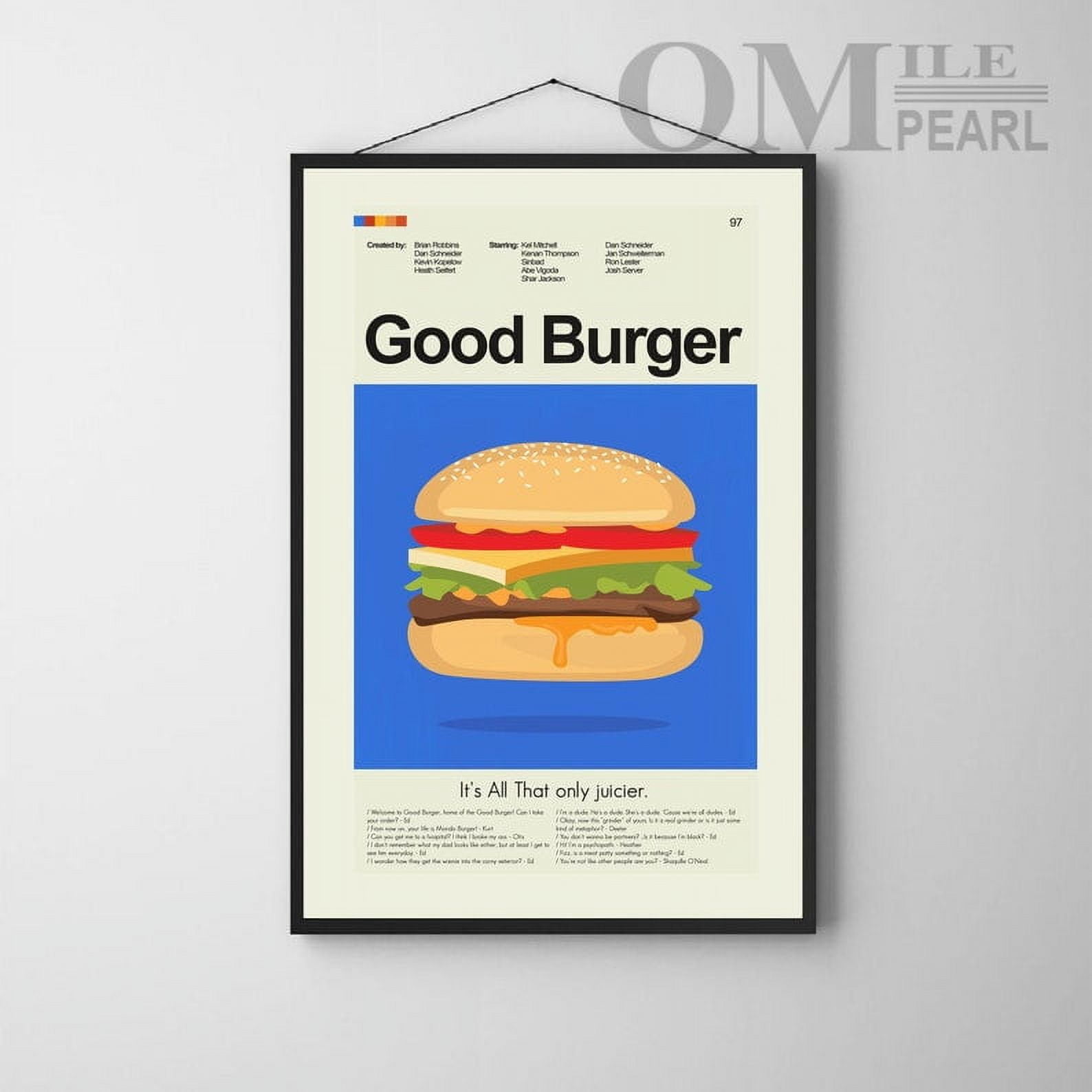 POSTER Mid Century Modern Good Burger Movie Poster, Retro Movie Print ...