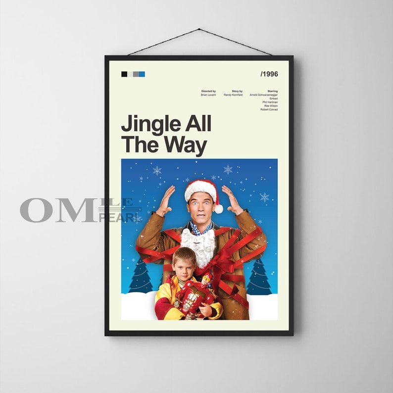 POSTER Mid Century Modern Jingle All the Way Movie Poster, Retro Movie ...