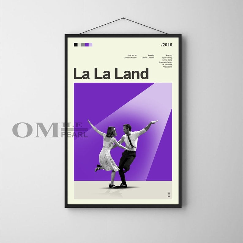 POSTER Mid Century Modern La La Land Movie Poster, Retro Movie Print ...