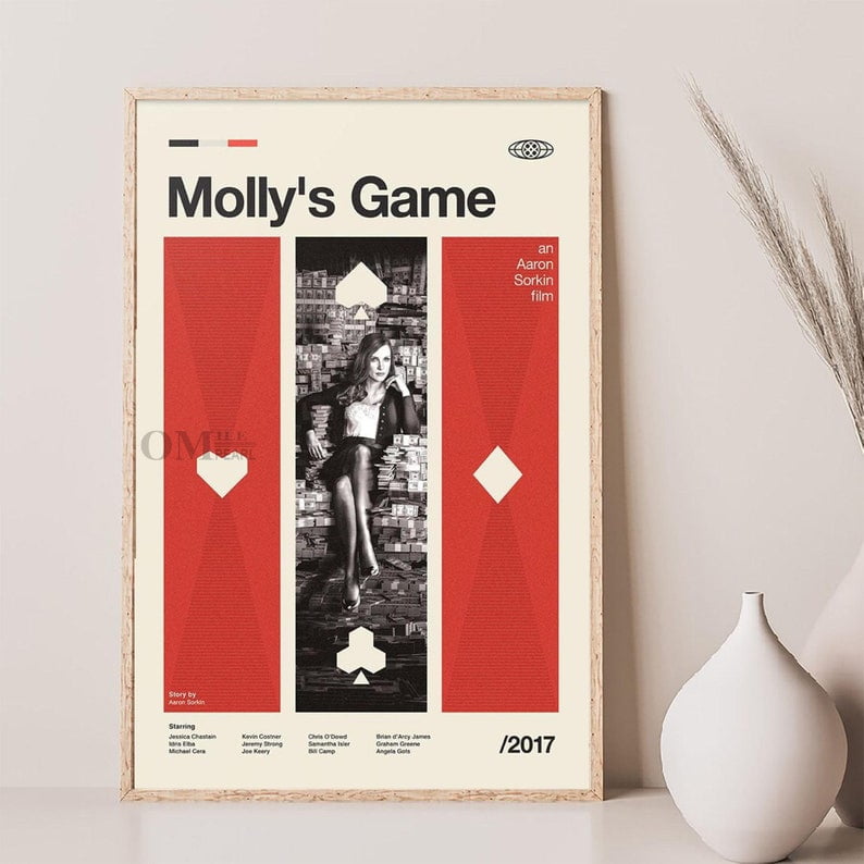 POSTER Mid Century Modern Molly's Game Posters, Retro Movie Print ...