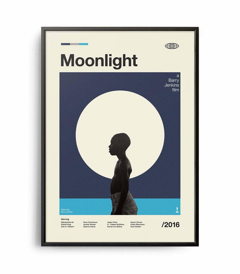 POSTER Mid Century Modern Moonlight Posters, Retro Movie Print, Modern ...