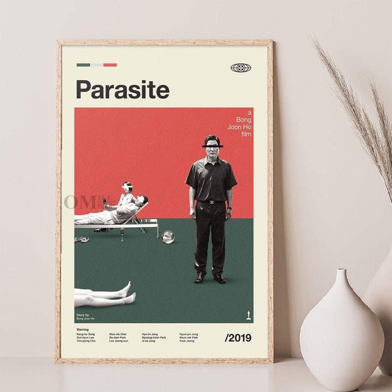 POSTER Mid Century Modern Parasite Posters, Retro Movie Print, Modern ...