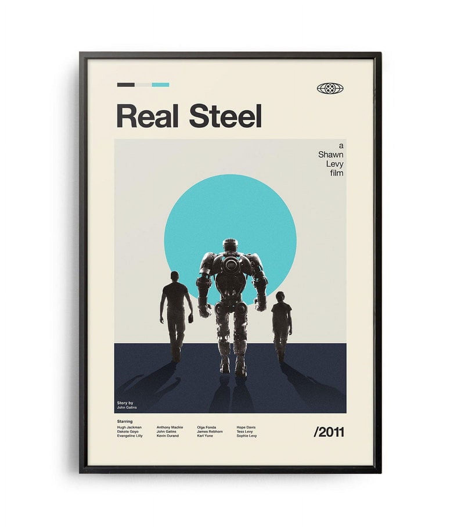 POSTER Mid Century Modern Real Steel Posters, Retro Movie Print, Modern ...