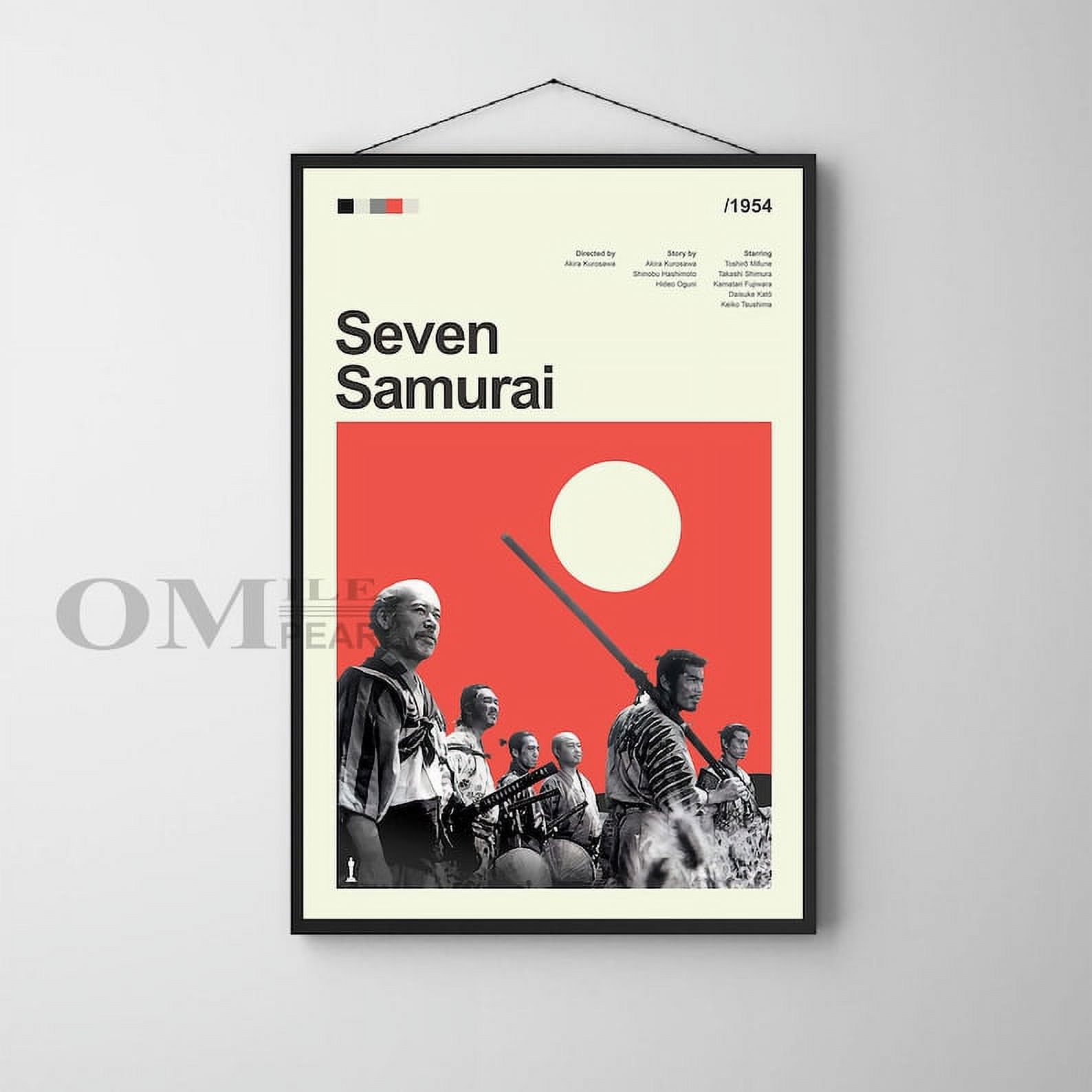 POSTER Mid Century Modern Seven Samurai Movie Poster, Retro Movie Print ...