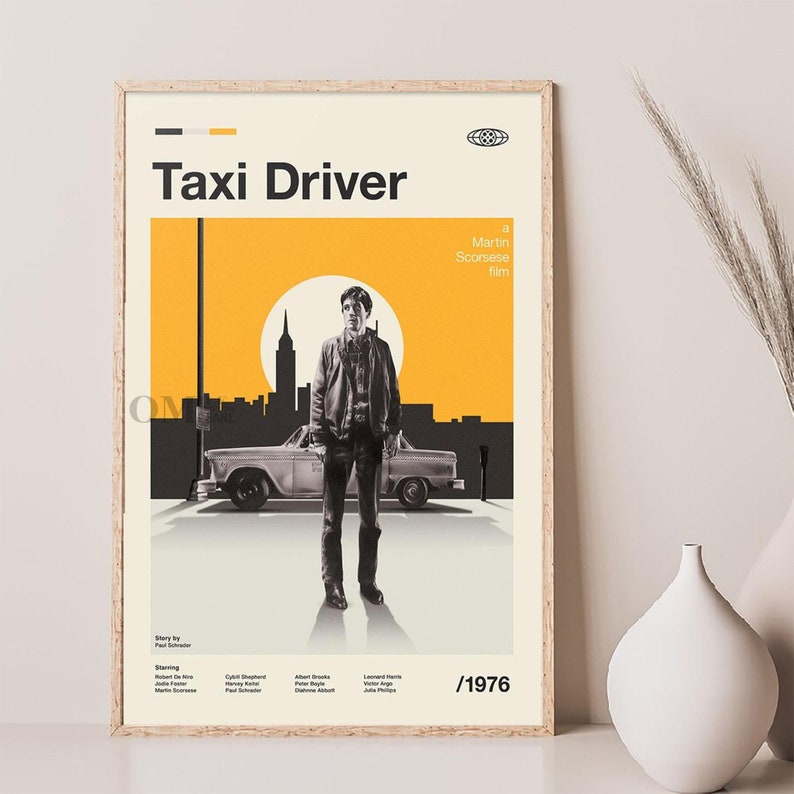 POSTER Mid Century Modern Taxi Driver Posters, Retro Movie Print ...