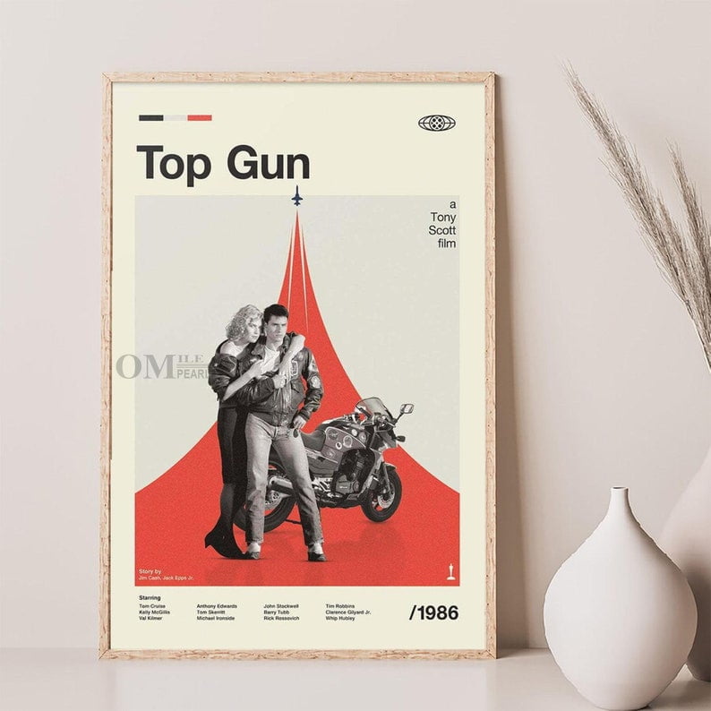 POSTER Mid Century Modern Top Gun Posters, Retro Movie Print, Modern ...