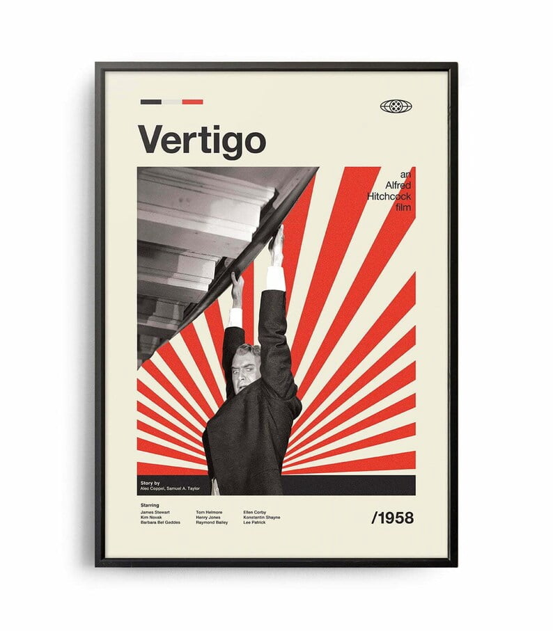 POSTER Mid Century Modern Vertigo Posters, Retro Movie Print, Modern Vintage Movie Poster ...