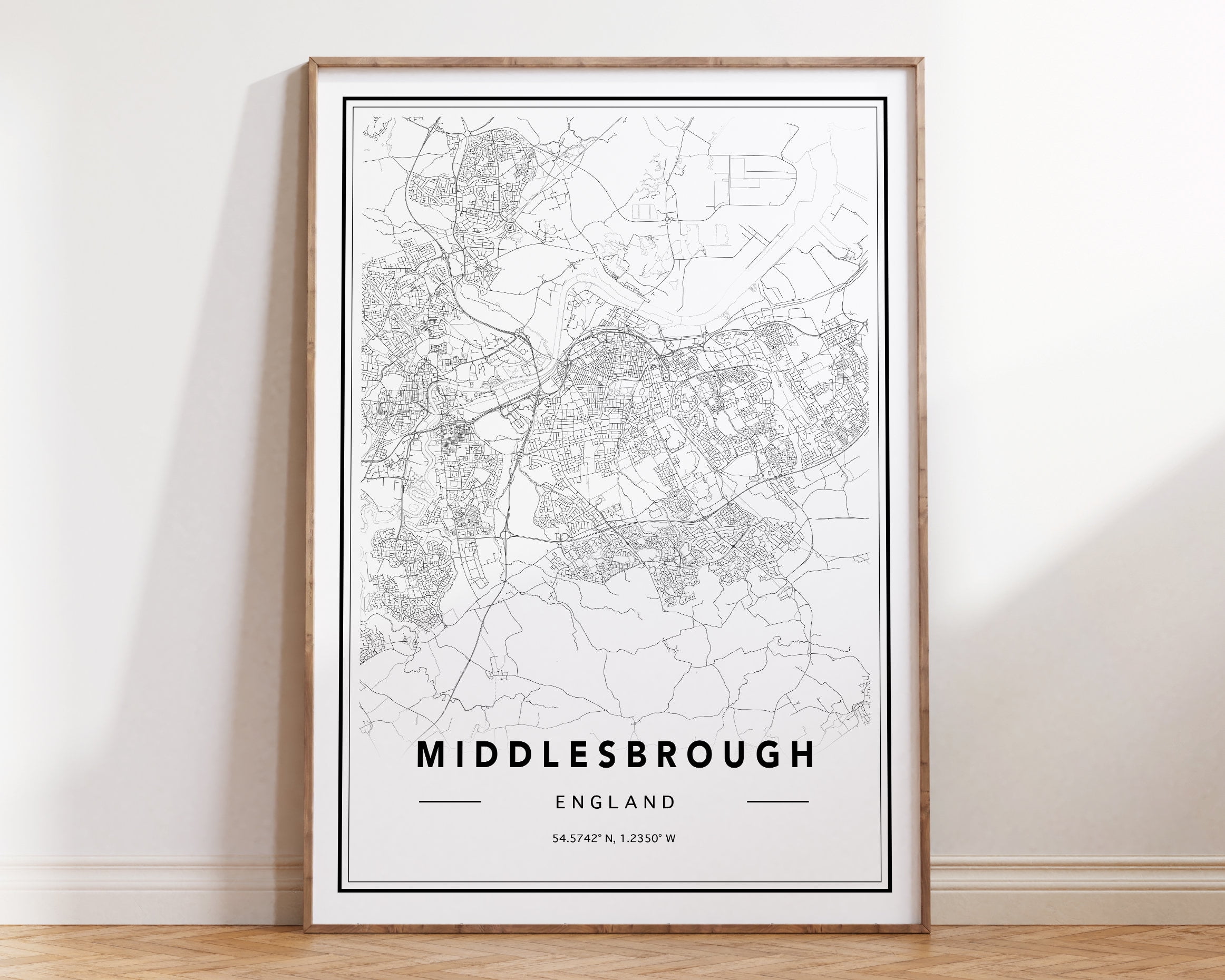 POSTER Middlesbrough Map Print, Middlesbrough Map Poster, Middlesbrough ...