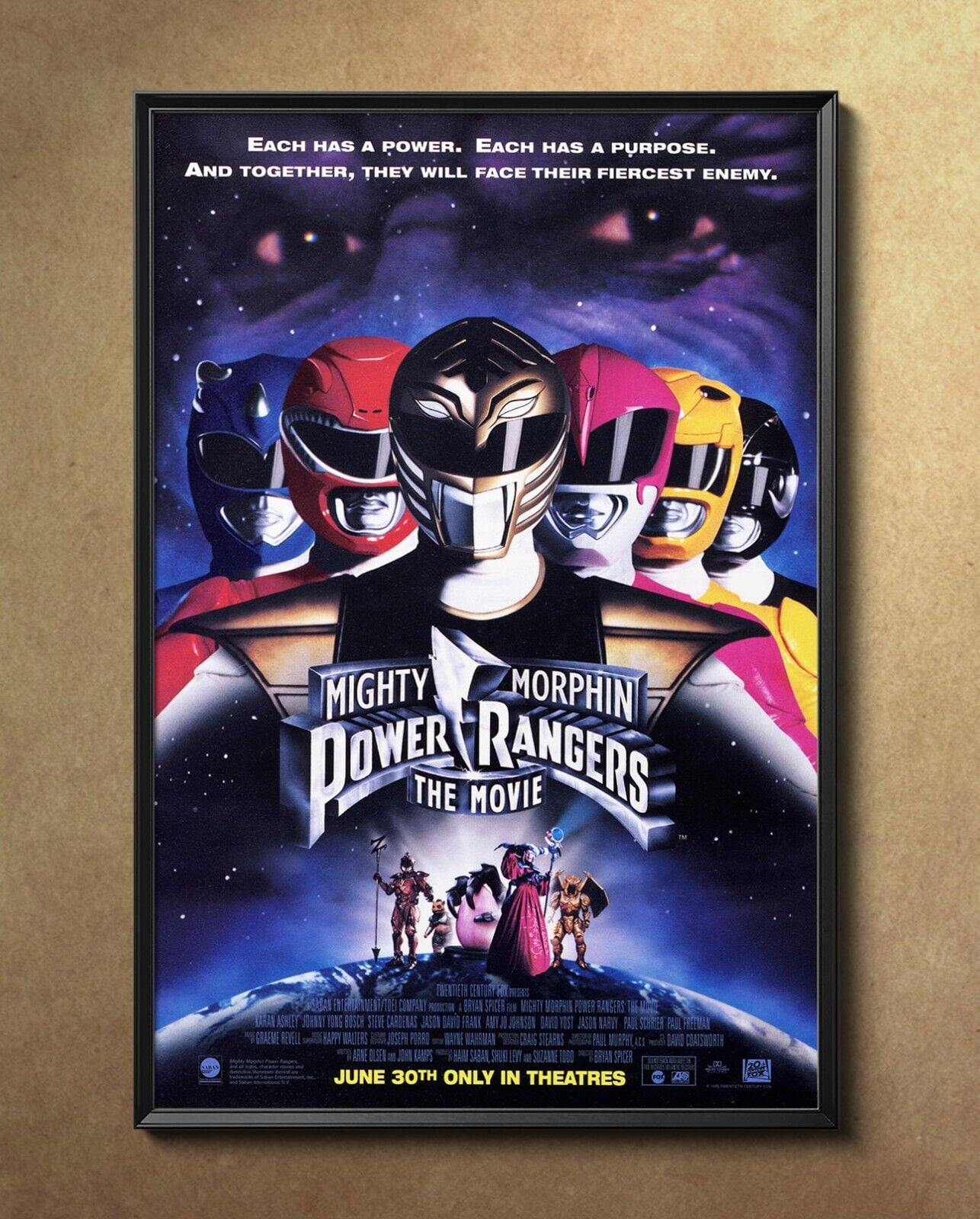 POSTER Mighty Morphin Power Rangers The Movie 1995 Movie Poster Gloss ...