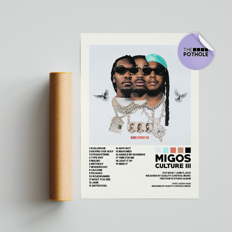 POSTER Migos Poster / Culture III Poster / Album Cover Poster Poster ...