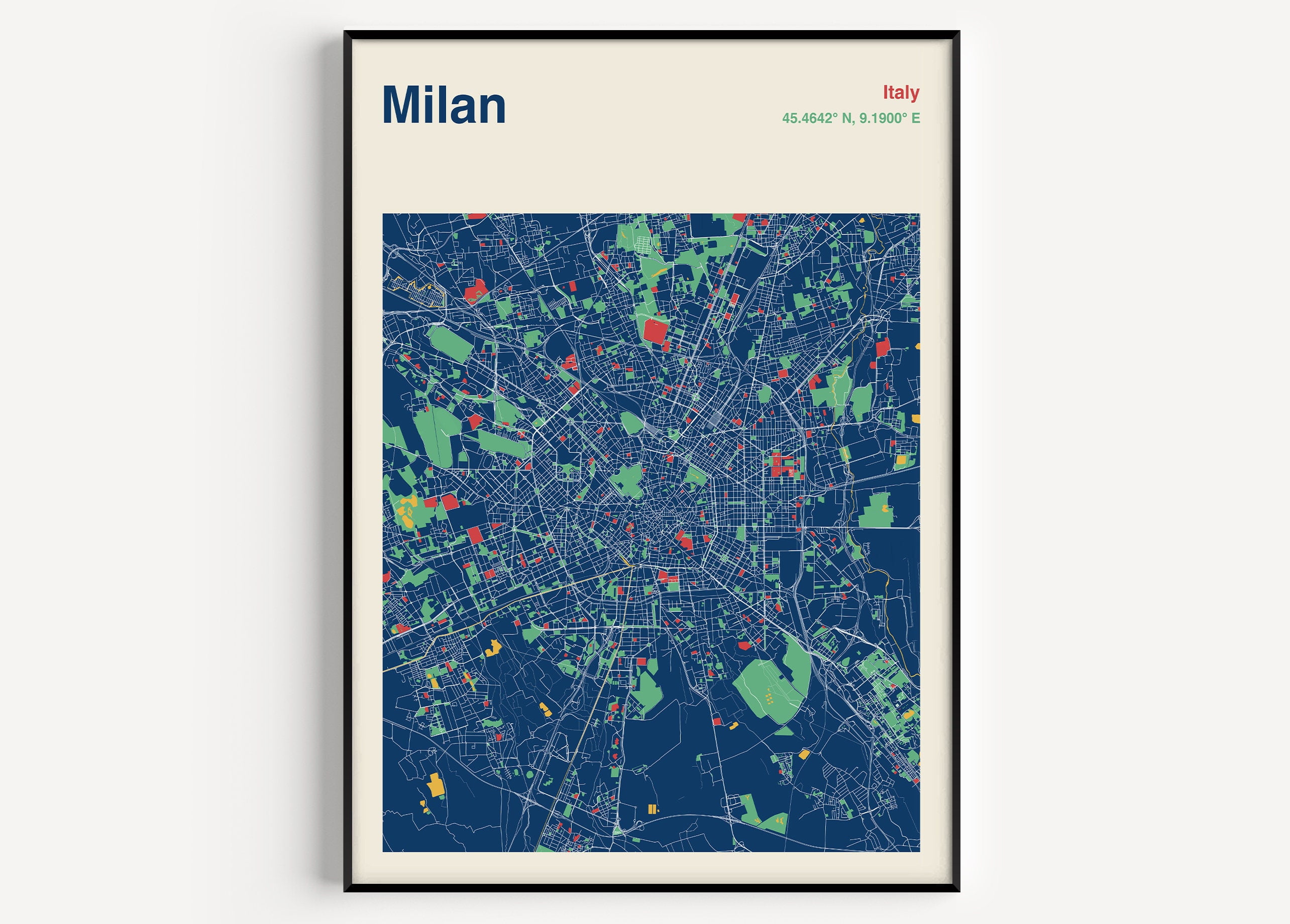 POSTER Milan Map Print, Milan Map Poster, Map Of Milan, Minimal Milan City Map, Italy Map Poster ...