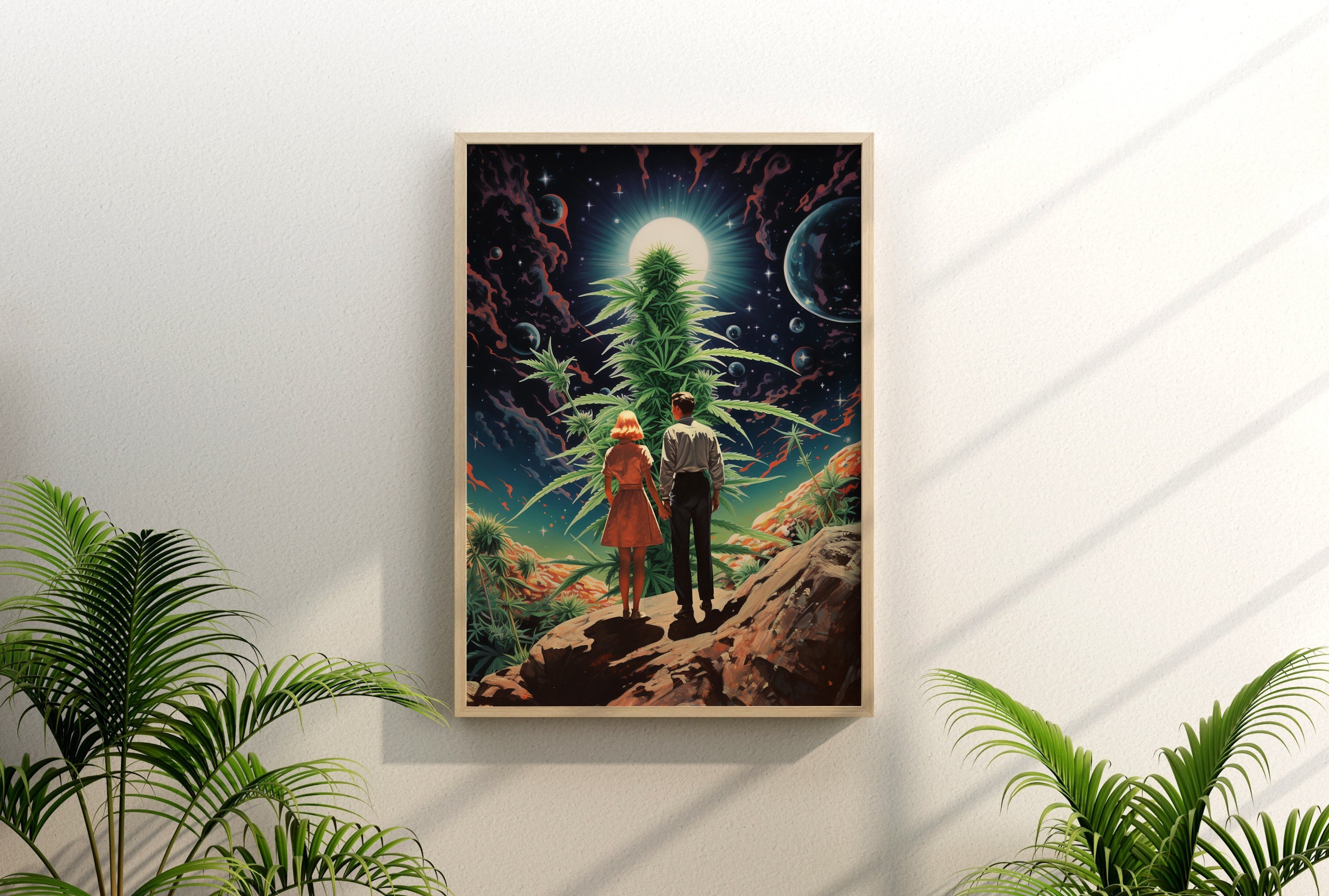 POSTER Mind Opening Trip v4 ( Trippy Couple Poster, Cannabis Wall Art ...