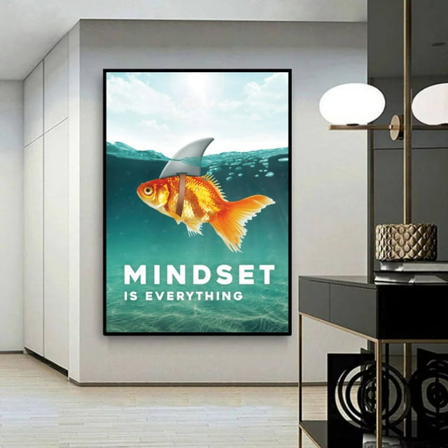 POSTER Mindset is everything , motivational poster mindset fish poster ...