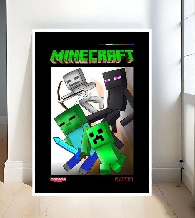 POSTER Minecraft Theme Poster - Gaming Wall Art - Game Room Sign ...