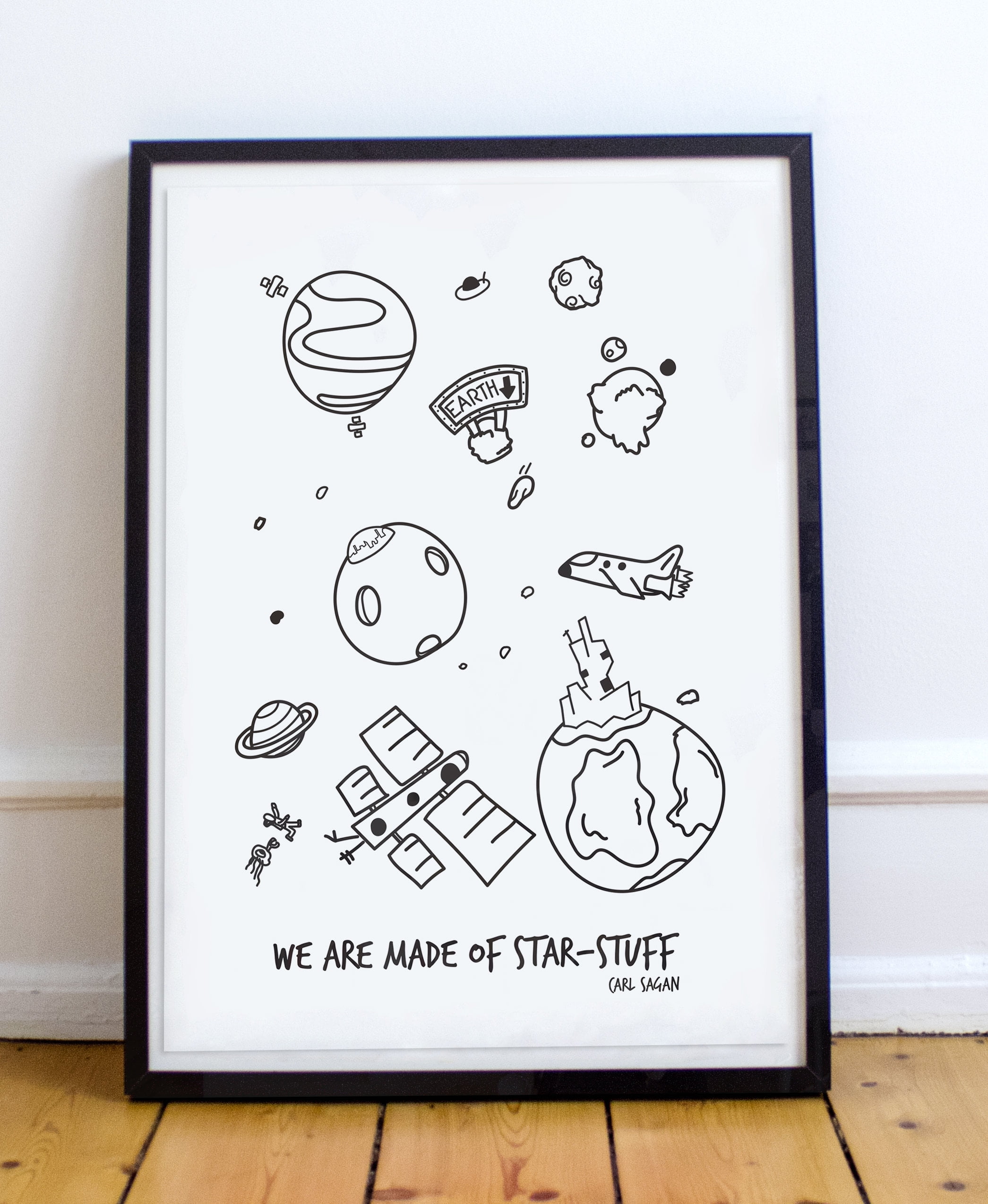 POSTER Minimalist Space poster - We are made of star stuff - Typography ...
