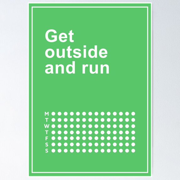 POSTER Minimalistic Habit - Get Outside and Run POSTER UNFRAMED, 8x12 ...