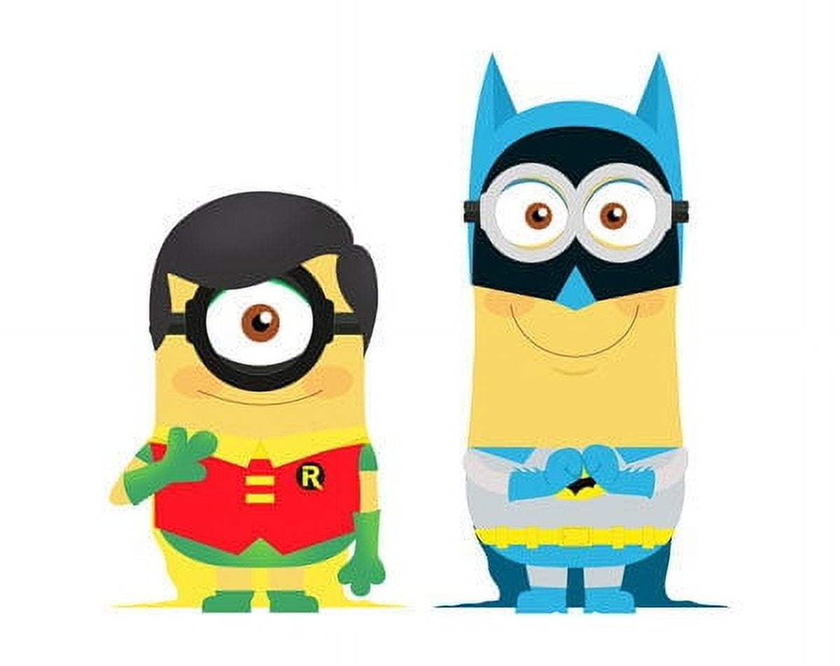 POSTER Minion wall art, 1960' Batman & Robin Superheroes Minimalist ...