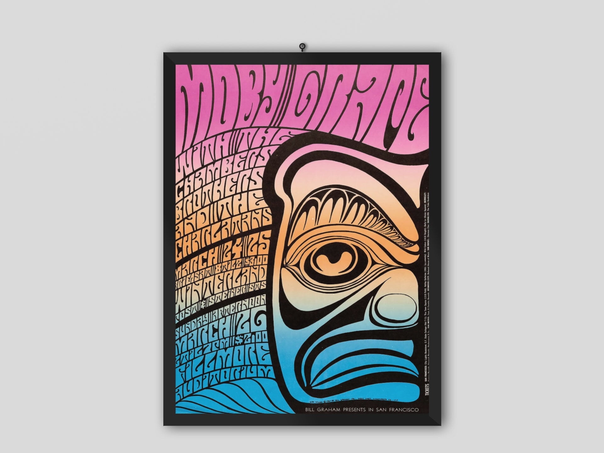 POSTER Moby Grape, Chambers Bros. 1967 Fillmore Concert Poster ...