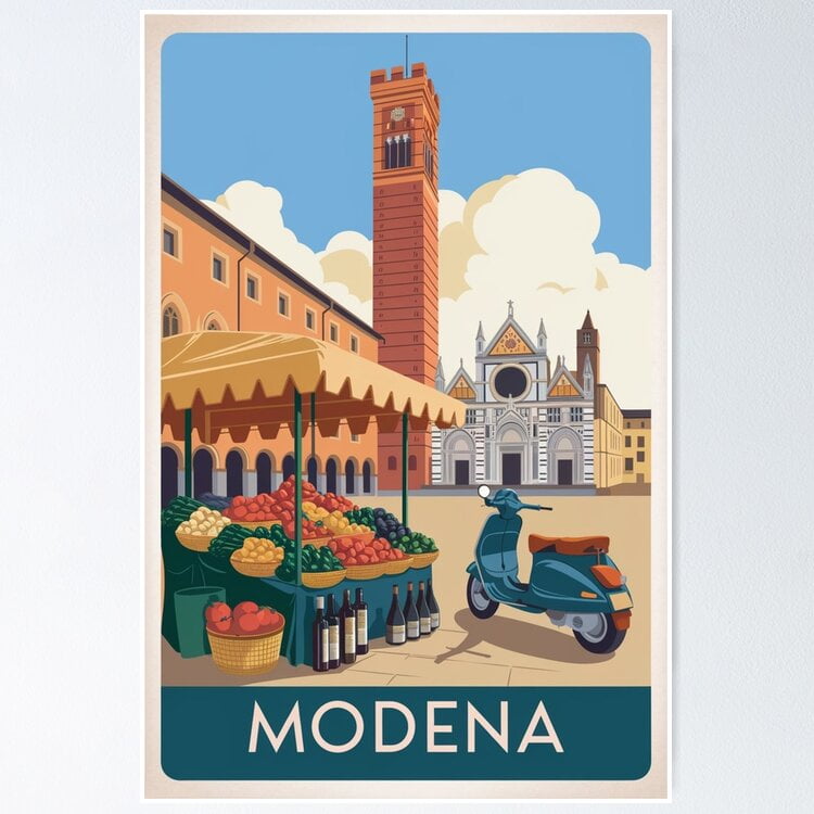 POSTER Modena Vintage Travel Poster Poster UNFRAMED, 24x36 - Walmart.com