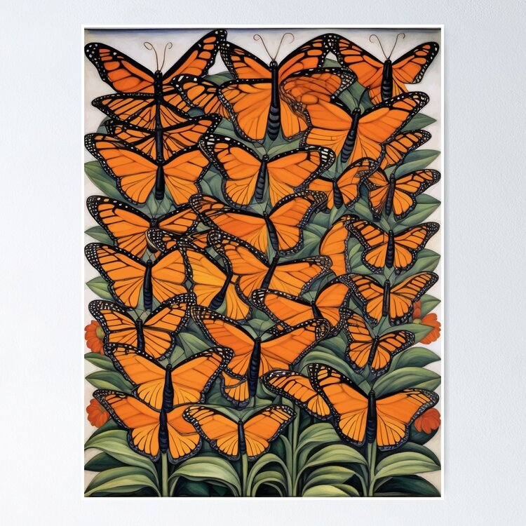 POSTER Monarch Butterfly Migration Diego Rivera Inspired POSTER ...