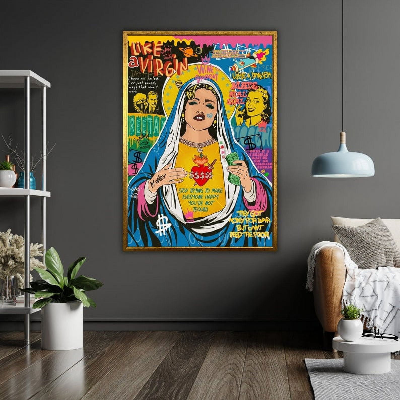 POSTER Money Woman Graffiti Art Poster, Urban Wall Decor, Street Art ...