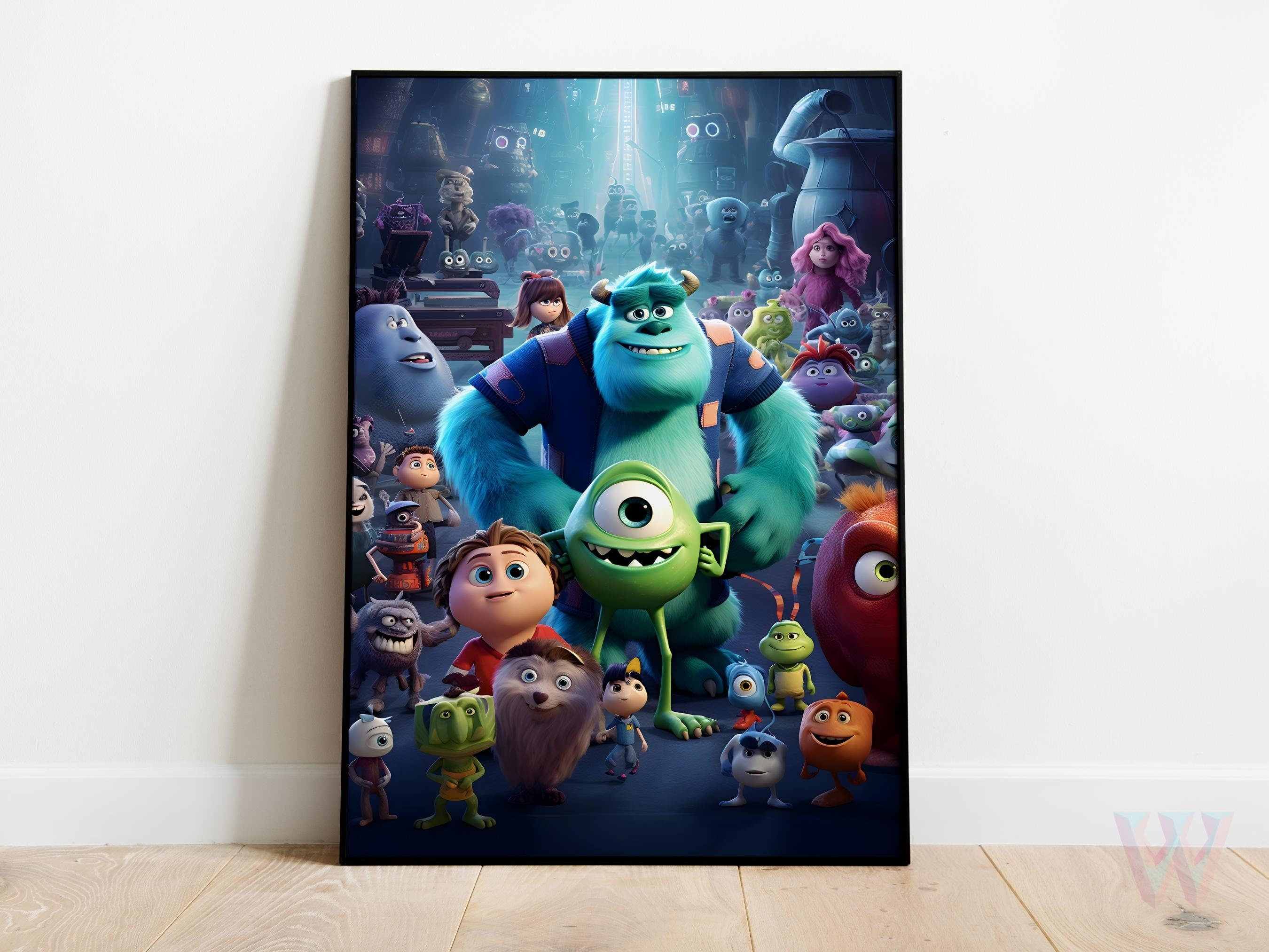 POSTER Monsters Inc Movie Poster, Pixar Animation Wall Art, Kids Room ...