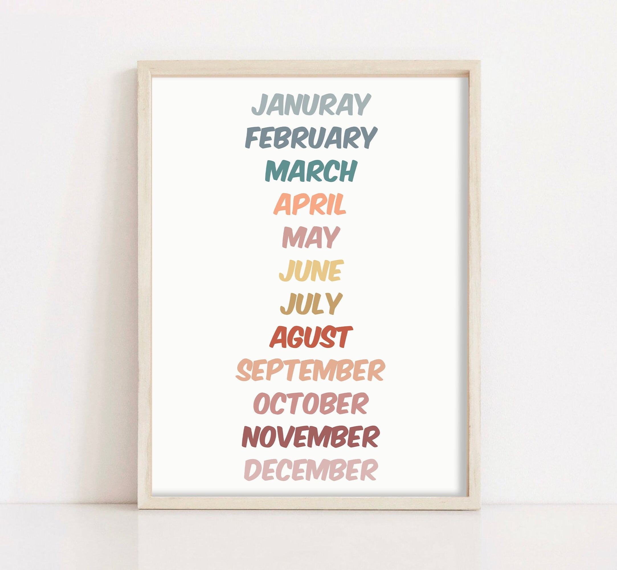 POSTER Months Printable, Montessori Education Poster, Homeschool ...