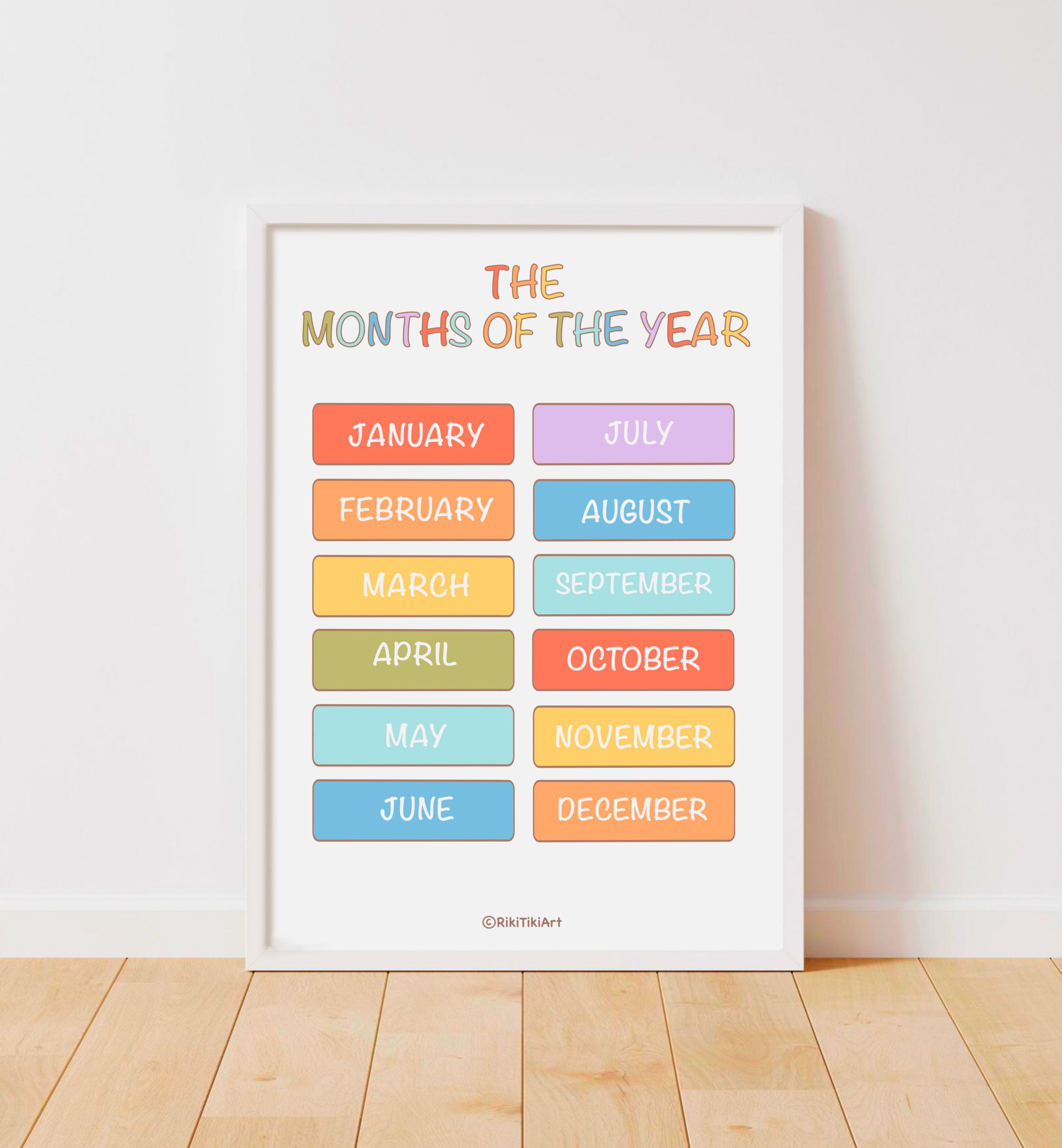 POSTER Months of the Year - Classroom Posters, Montessori Materials ...