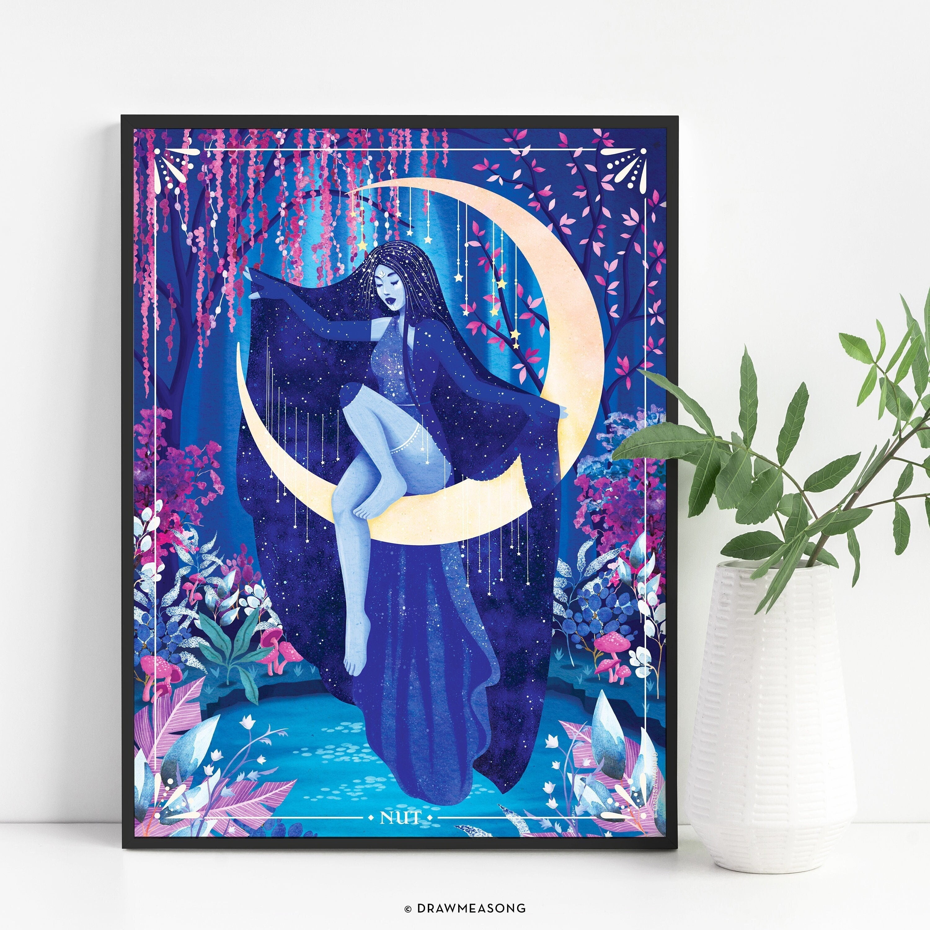 POSTER Moon Goddess Art Print, Divine Feminine Art Print, Nut Egyptian ...