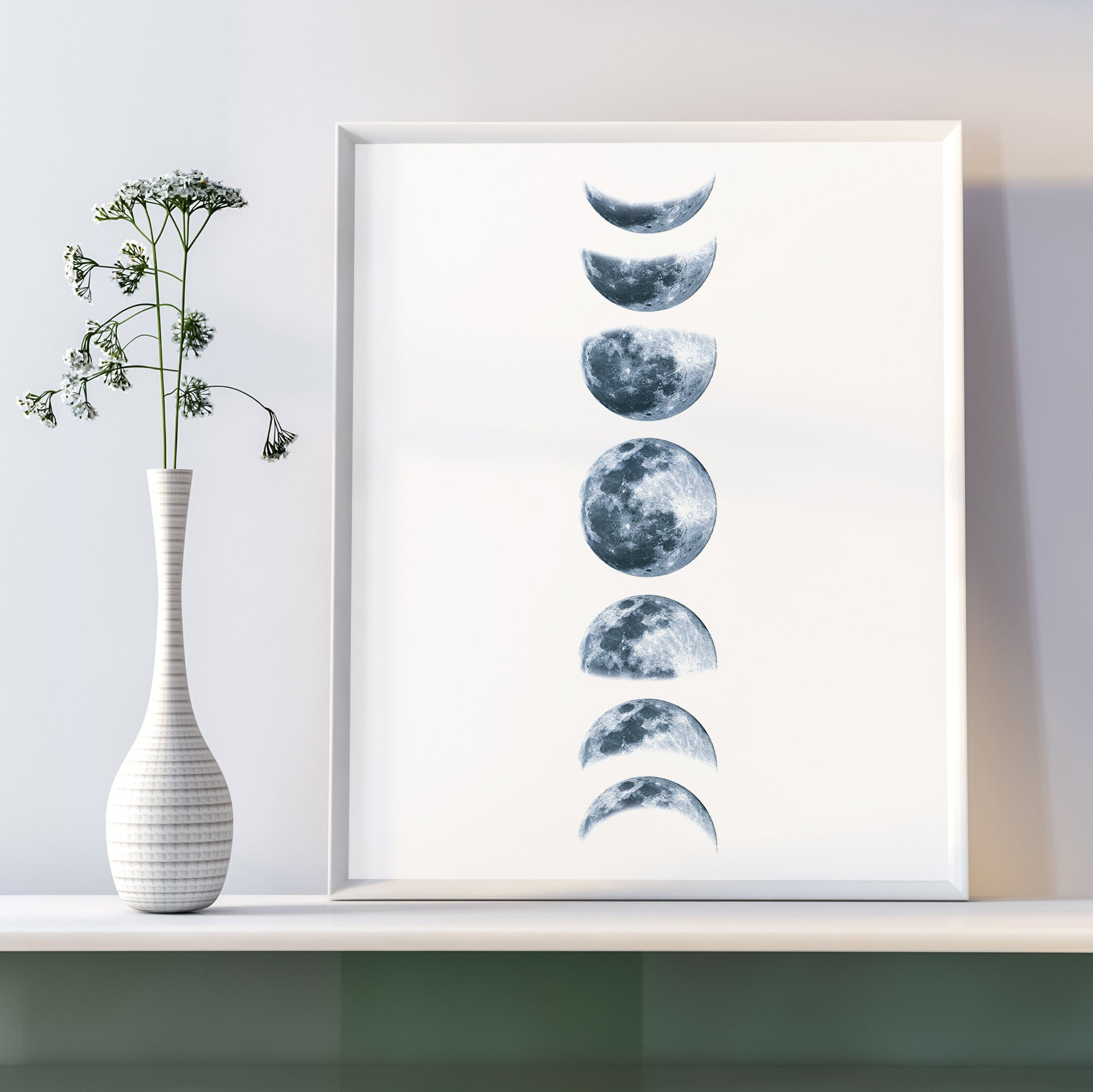 POSTER Moon Phase Poster, Crescent Moon Print, Lunar Wall Art ...