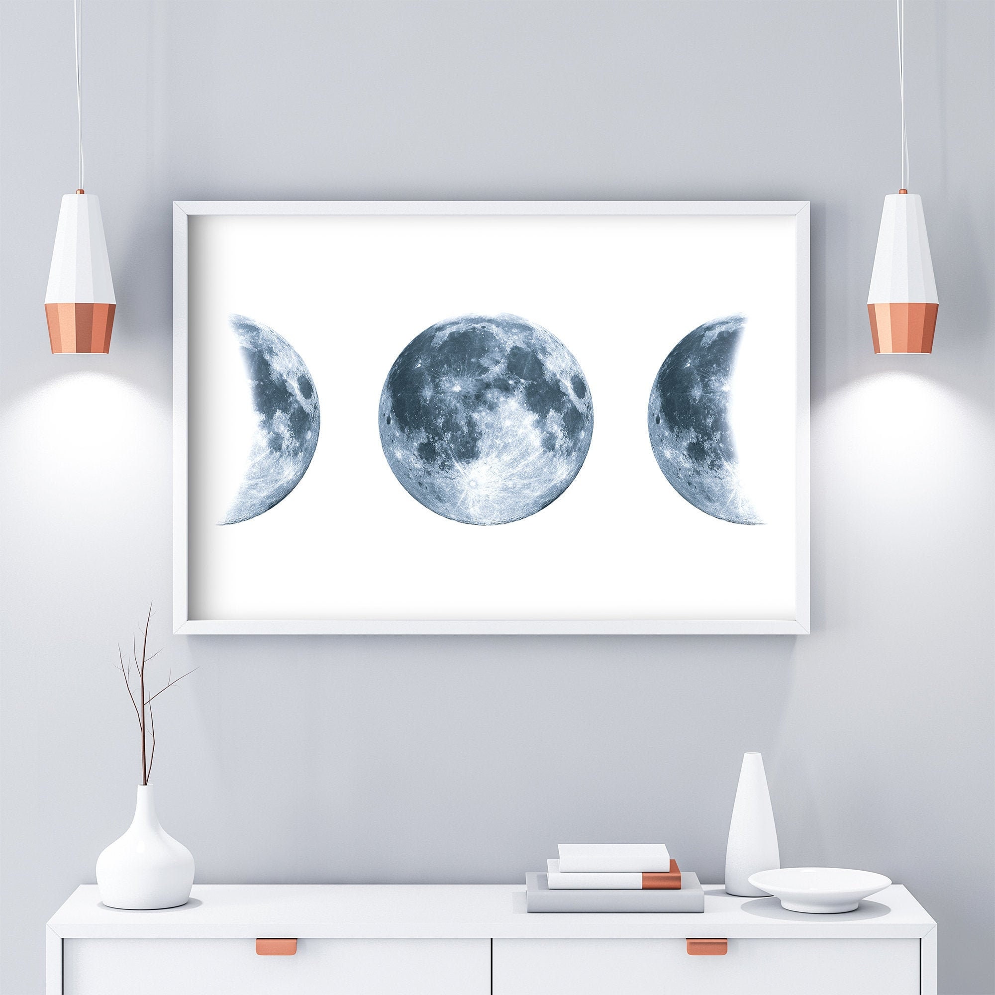 POSTER Moon Phase Poster, Master Bedroom Wall Decor, Moon Print, Moon ...