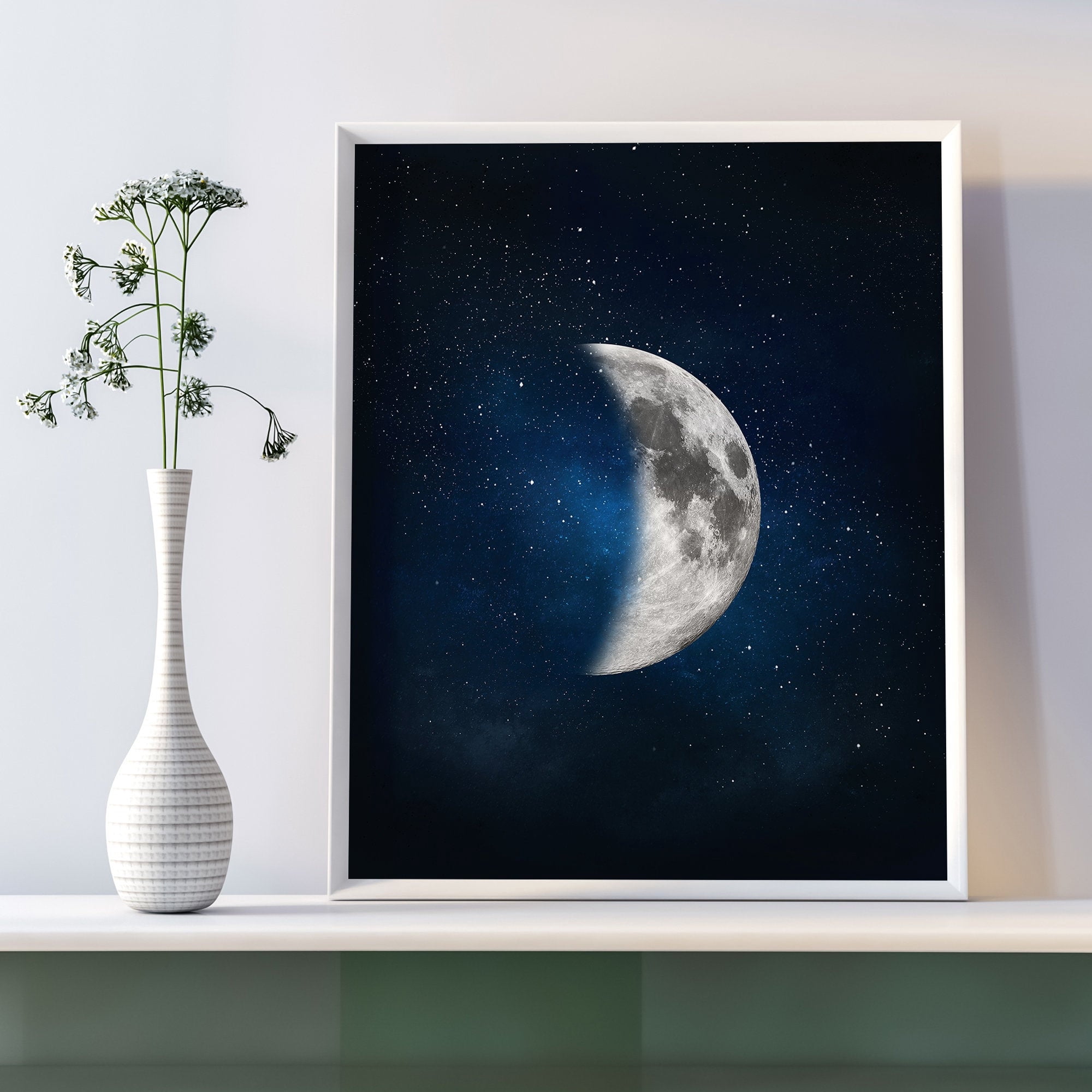 POSTER Moon Print, Night Sky, Starry Night, Moon Wall Art, Moon Poster ...