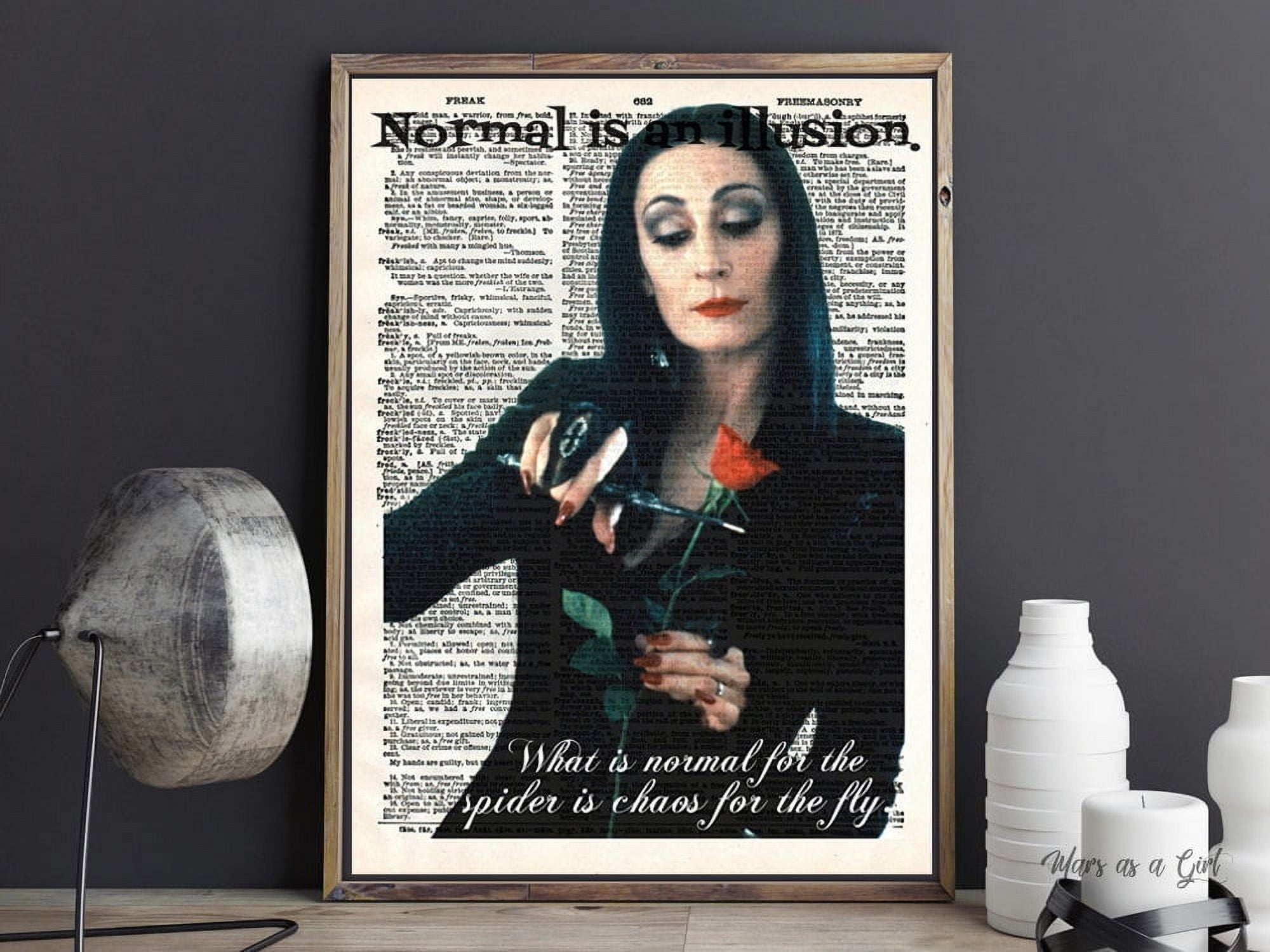 POSTER Morticia Addams, Addams Family, Tim Burton, Dictionary Art Print ...