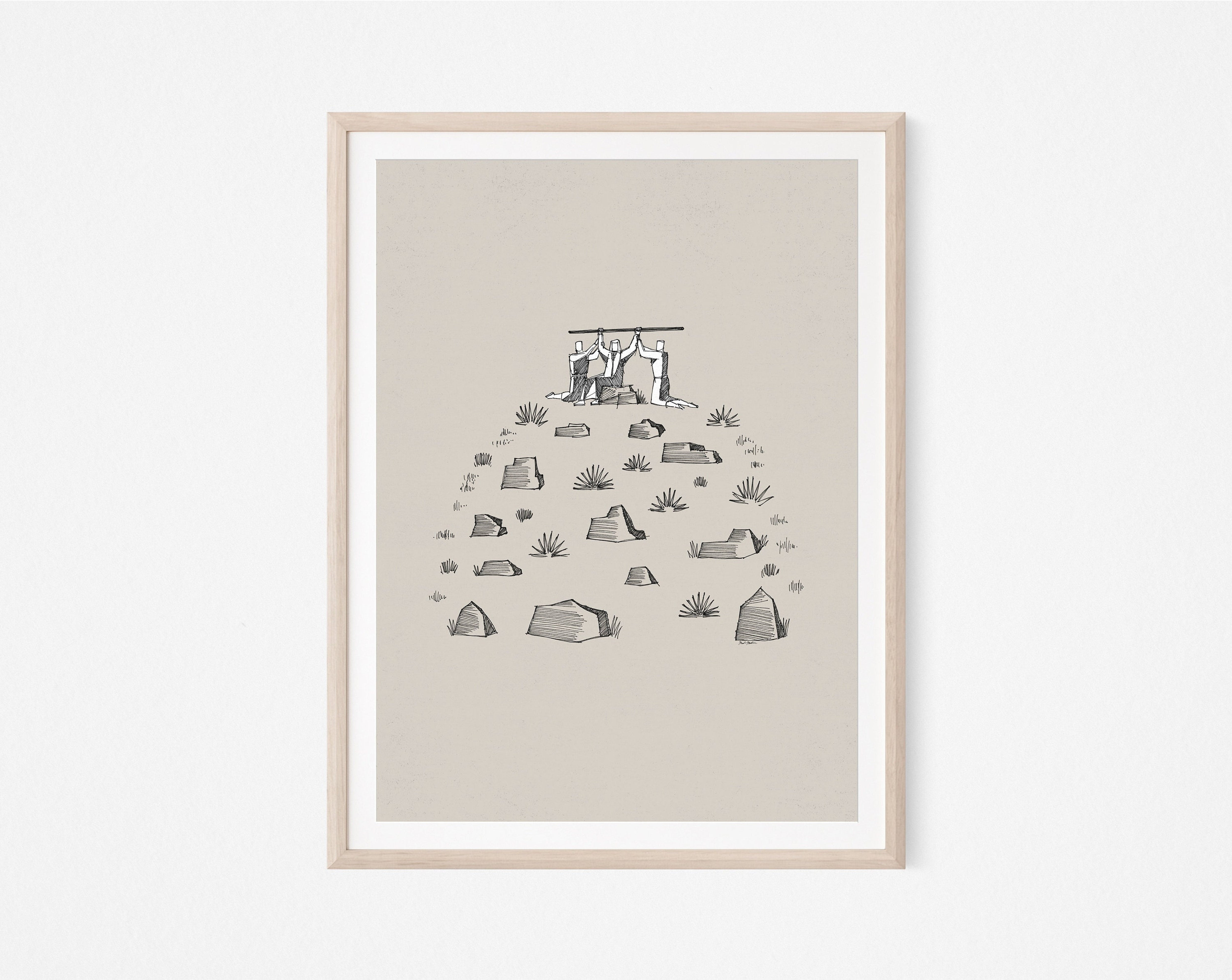 POSTER Moses Lifted Staff, PRINT!, Aaron and Hur, The Lord is My Banner ...