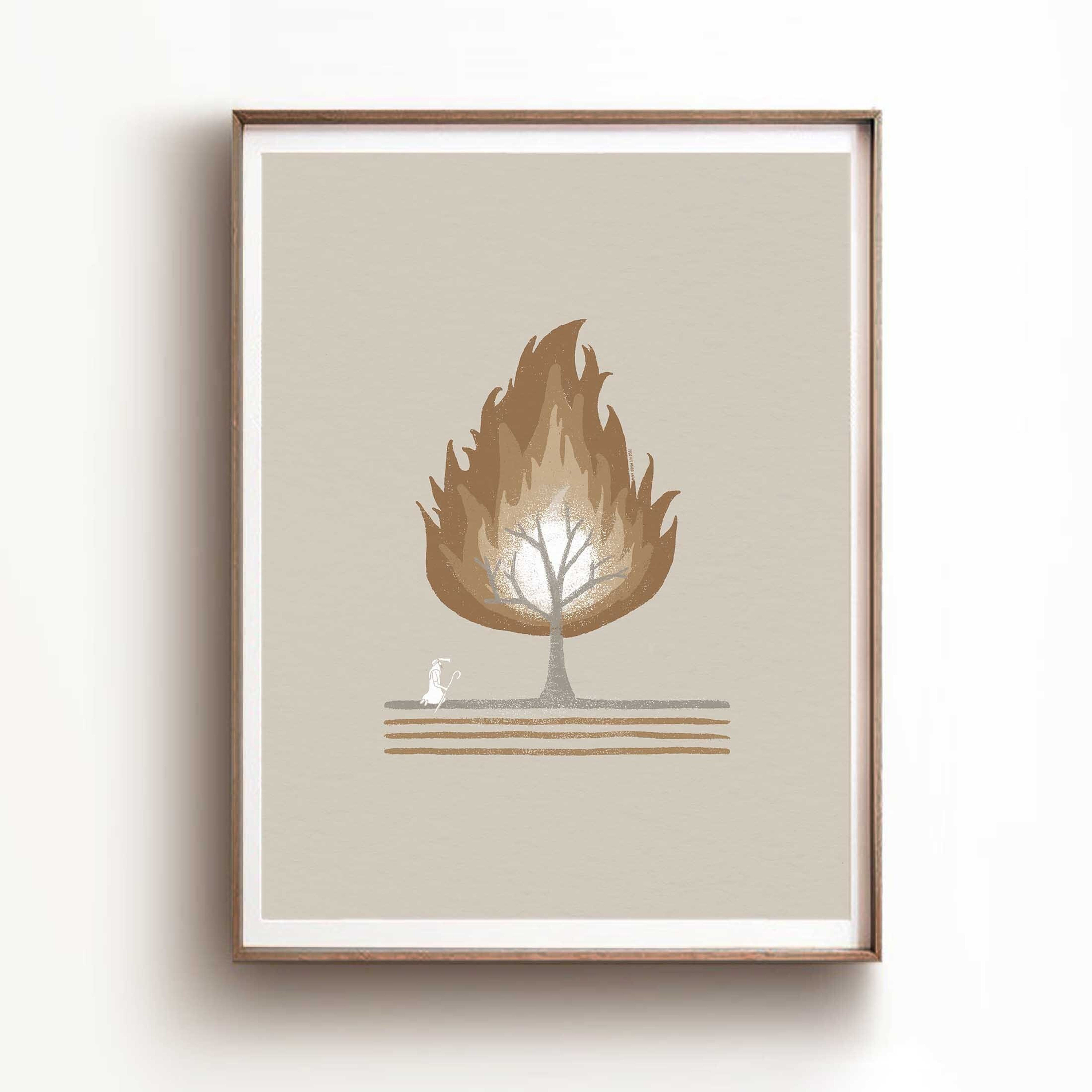POSTER Moses and the Burning Bush Christian Bible Art, Modern Bible ...