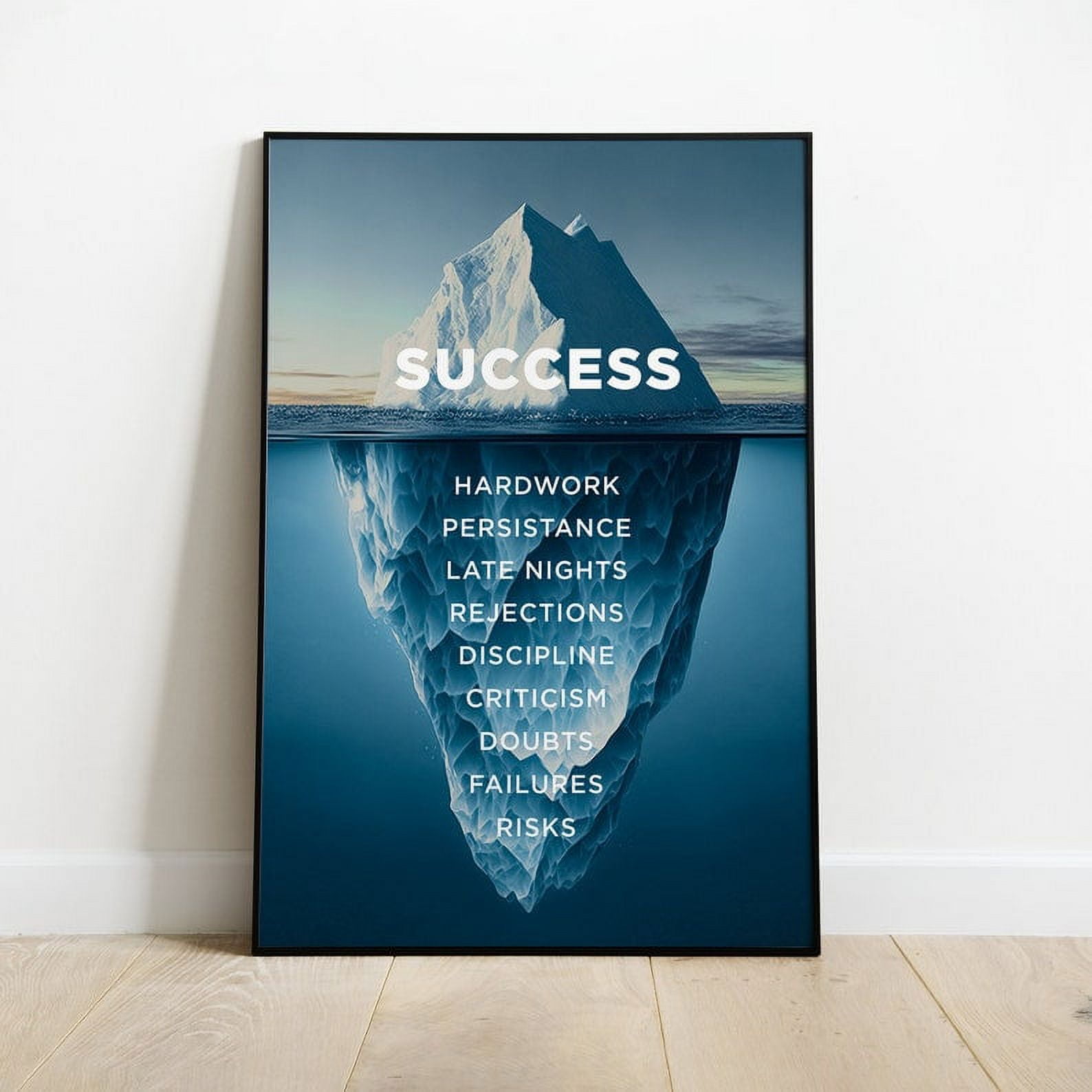 POSTER Motivational Decor, Motivational Print, Success Iceberg, , Wall ...
