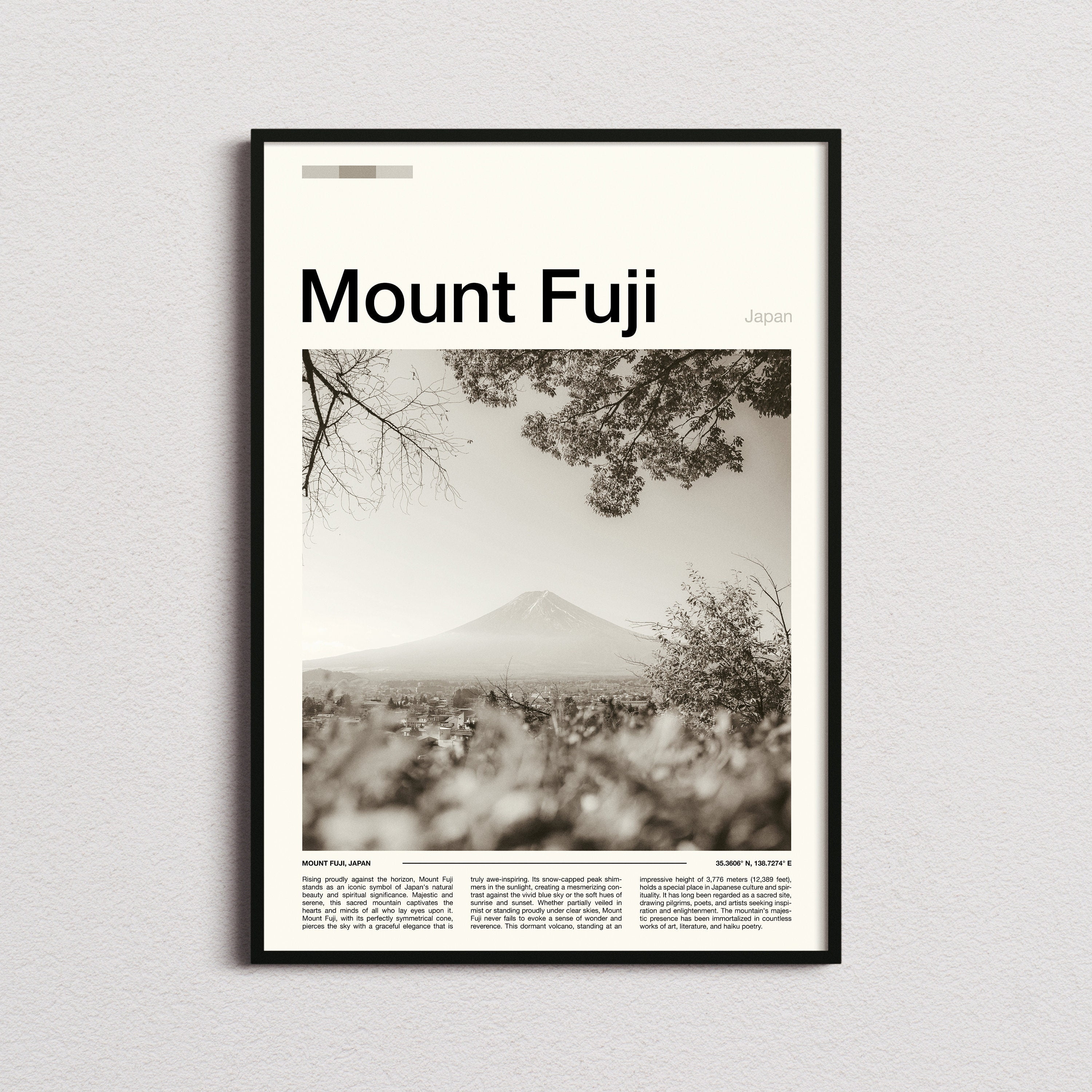 POSTER Mount Fuji Black and White Print, Mount Fuji Poster, Mount Fuji Wall Art, Japan Prints ...
