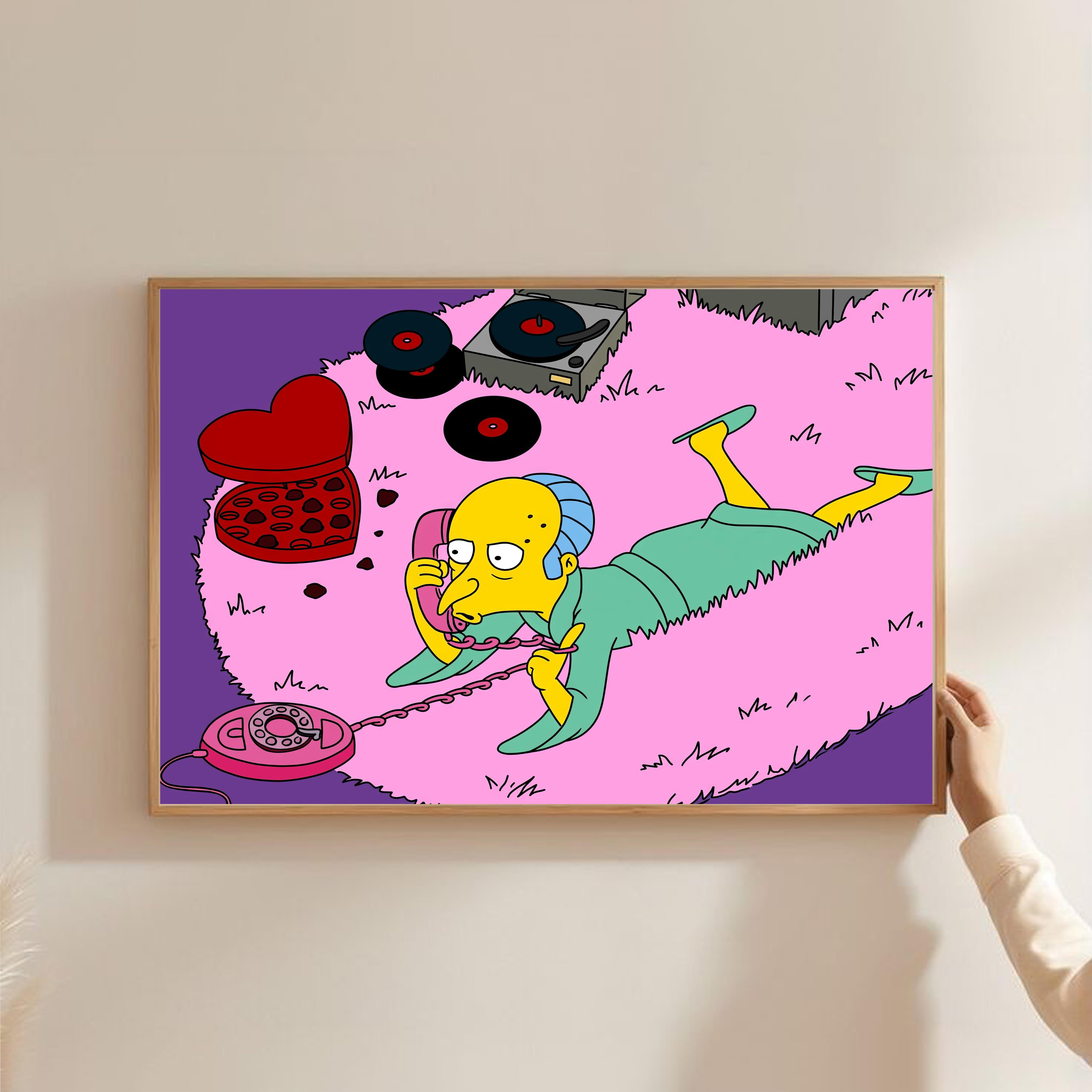 POSTER Mr. Burns Pink Rug, Simpsons Humorous Relaxed Scene, Retro ...